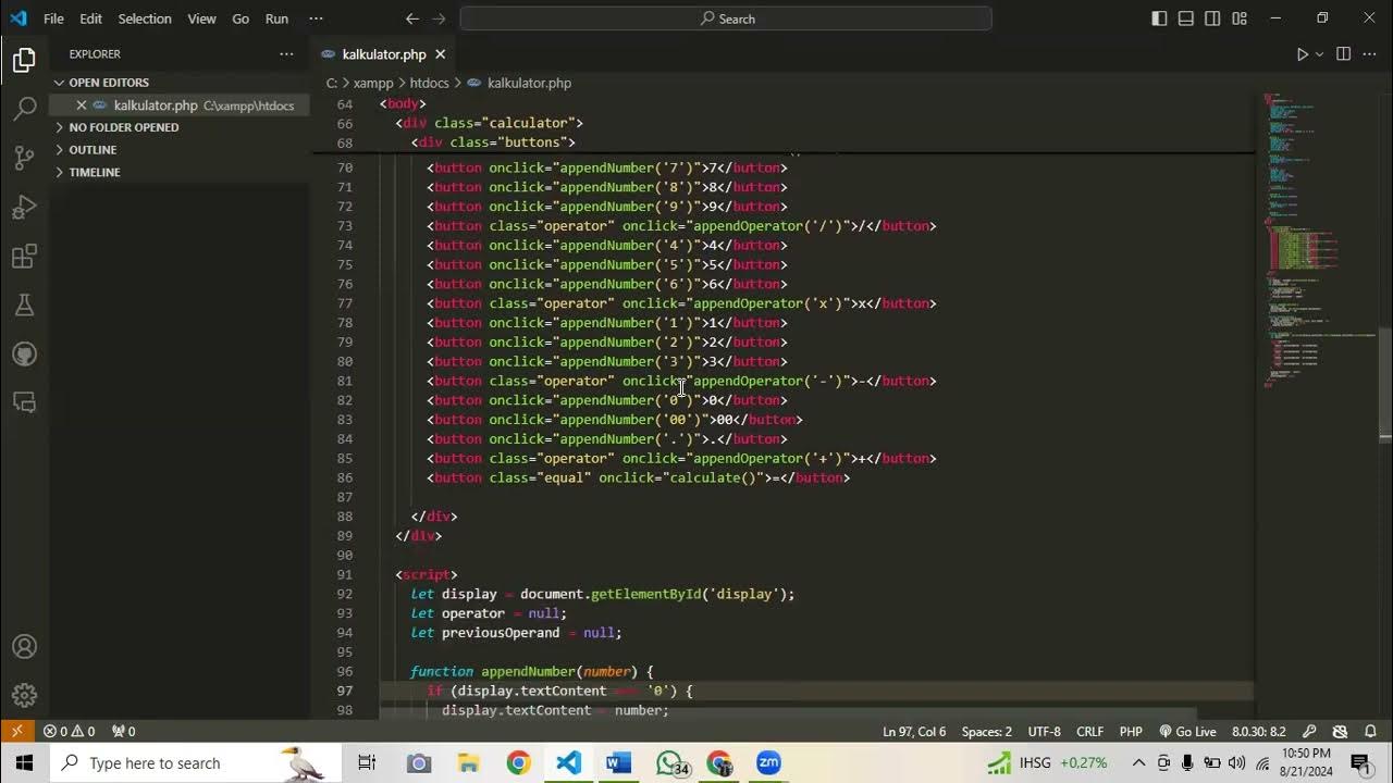 kalkulator menggunakan html,css,dan js - YouTube