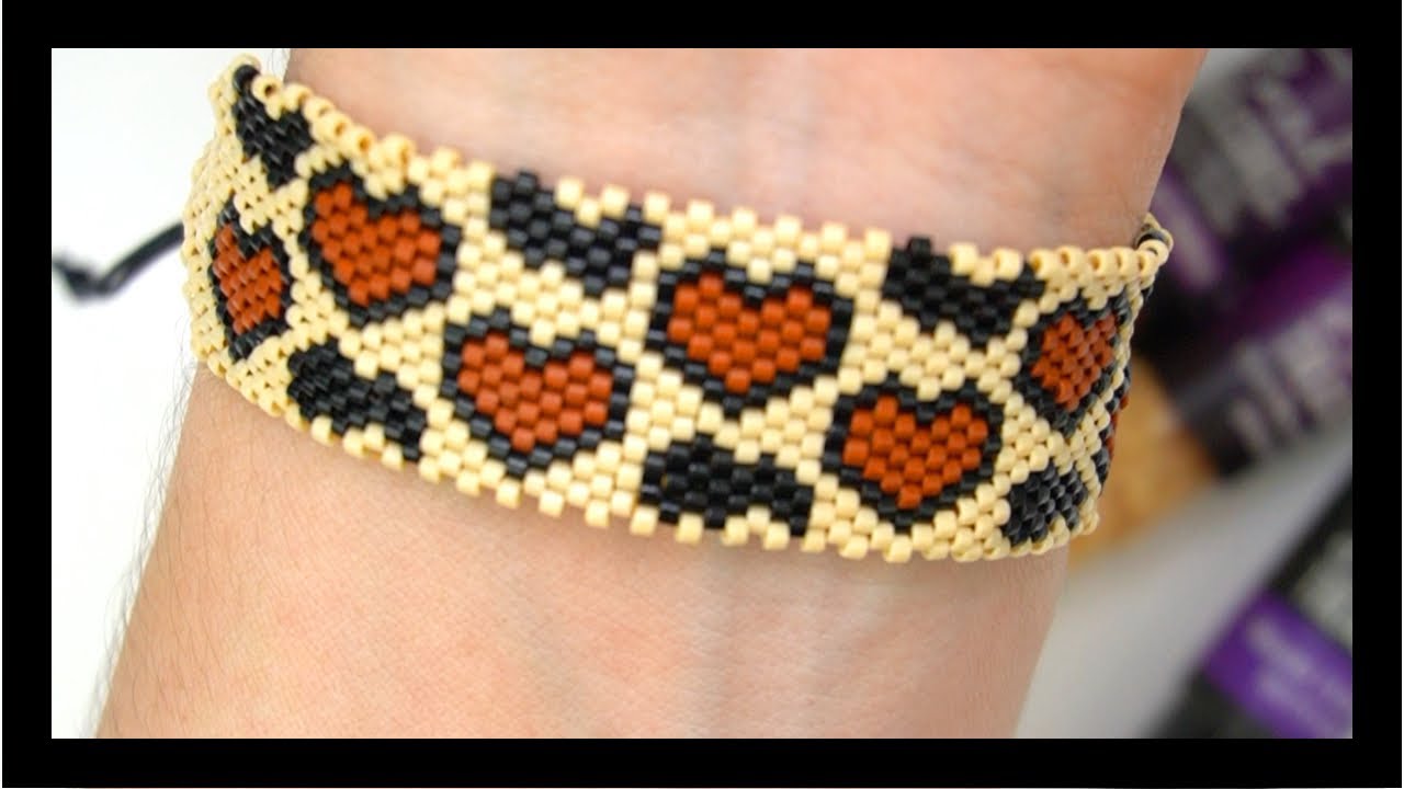 CORAZONES / BRICK STITCH/PULSERA DE CORAZONES - YouTube