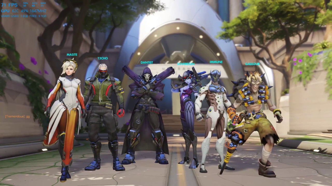 Overwatch Ultra(Epic) GTX 1080 TI 1440p60 Frame Rate Performance - YouTube