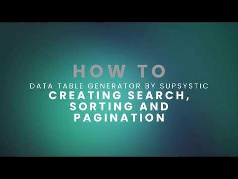 How To Create Sorting, Search and Pagination Using Data Table Plugin ...