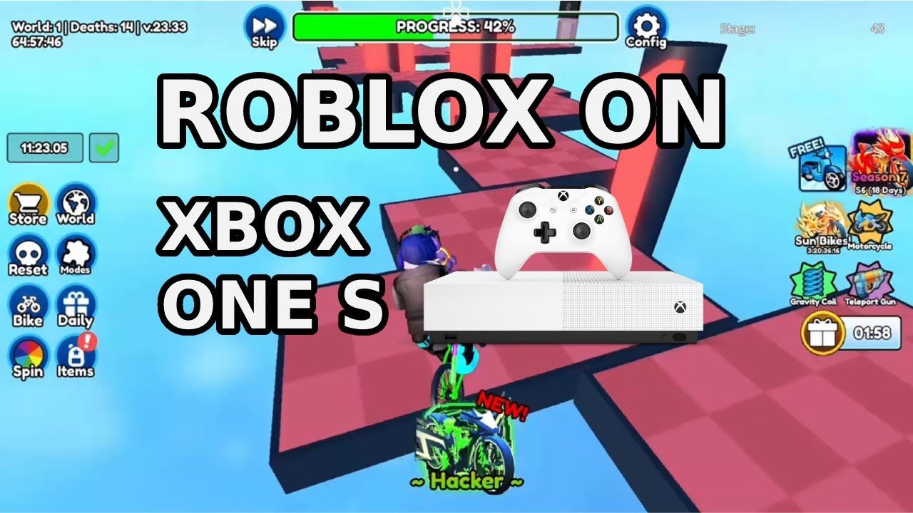 ROBLOX on XBOX One S | Obby But You’re On a Bike - World 1 - YouTube