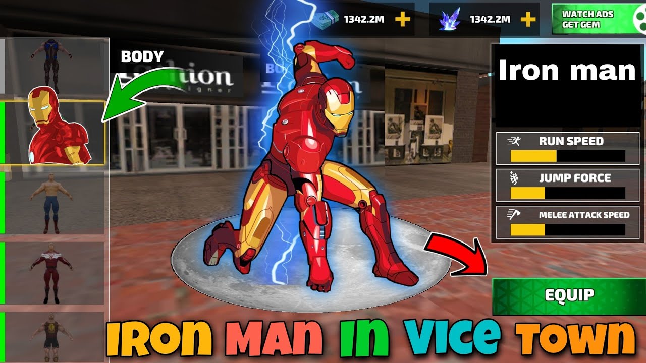 New Iron Man In Rope Hero Vice Town || Rope Hero Vice Town New Update ...