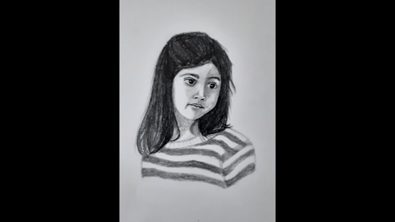 How to make a portrait of girl with observation techniques - step by ...