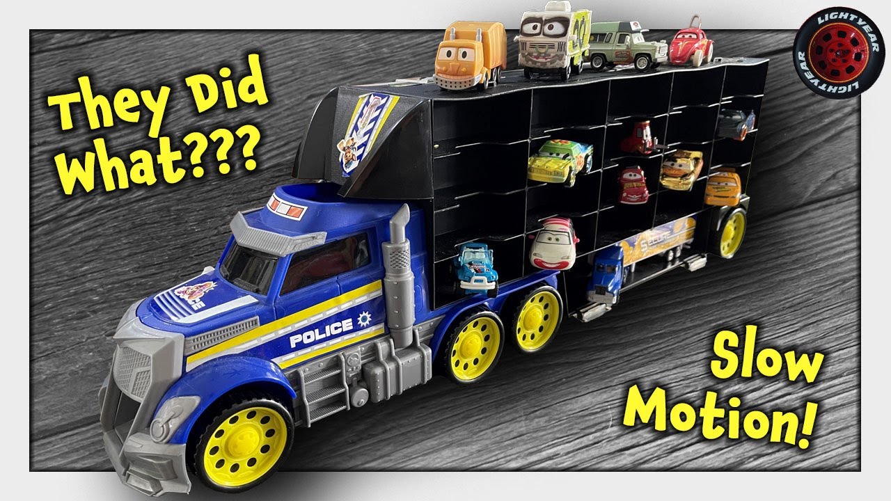 Gold Lightning McQueen & Disney Pixar Cars Ride In The Big Truck | Red ...