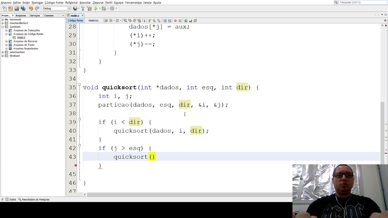 25-Aula de Implementação do algoritmo Quicksort - YouTube