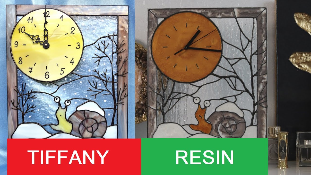Novelty 🔥 How to make a stained glass CLOCK from resin 👍 with your own ...