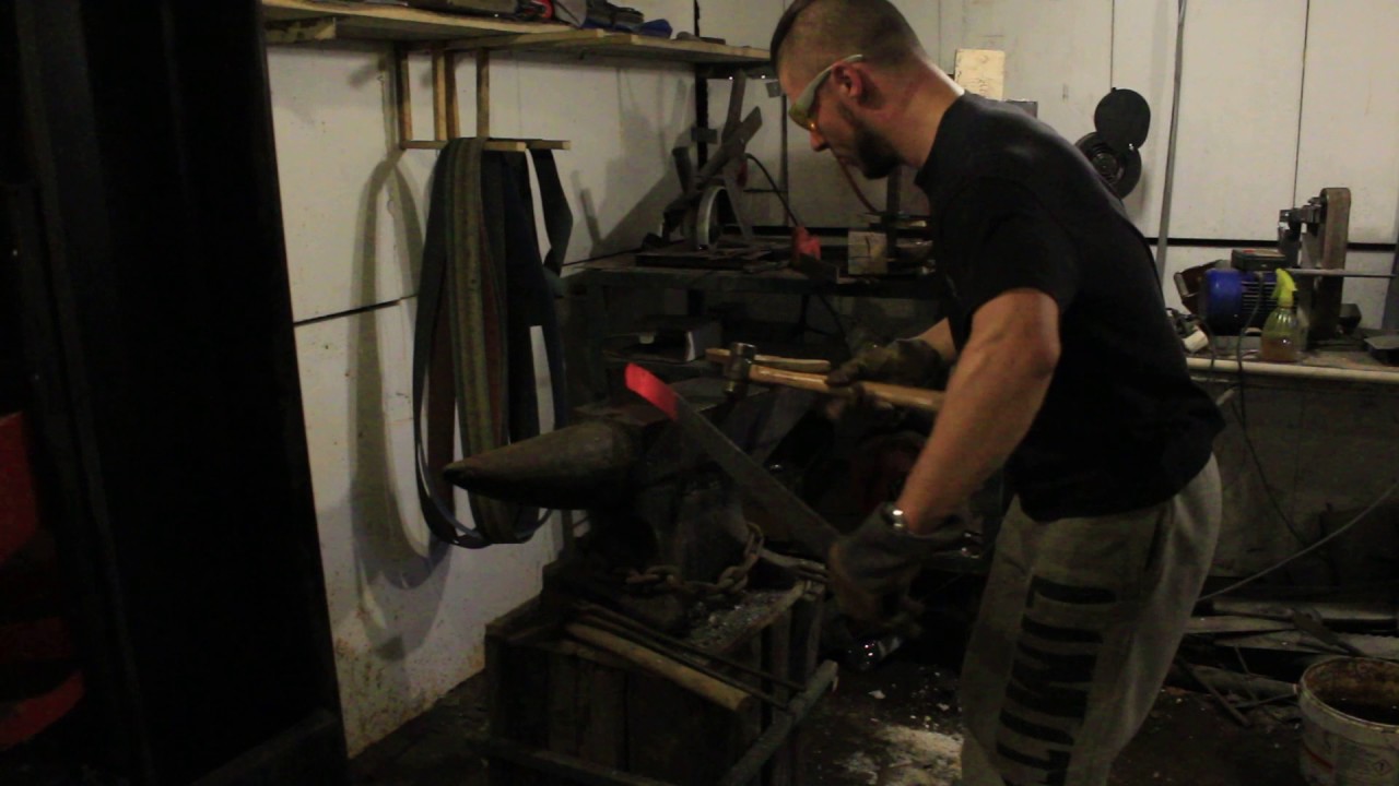 Making a hudge damascus sword (120 layers) - full video soon - YouTube