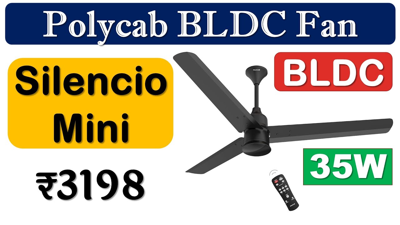 💯Polycab Silencio Mini Review🔥सीलिंग फैन🔥35W BLDC Fan with Double Ball ...
