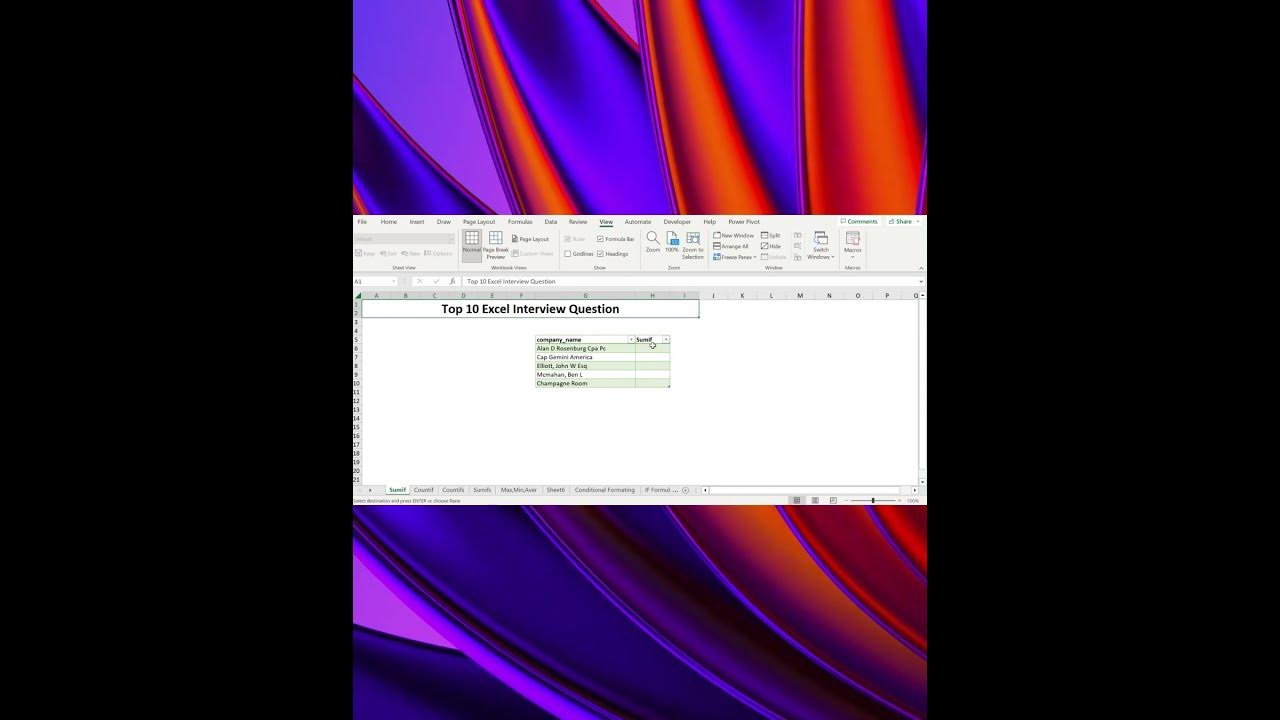 Top 10 Excel Formula In Hindi Excel Interview Questions And Answers Youtube