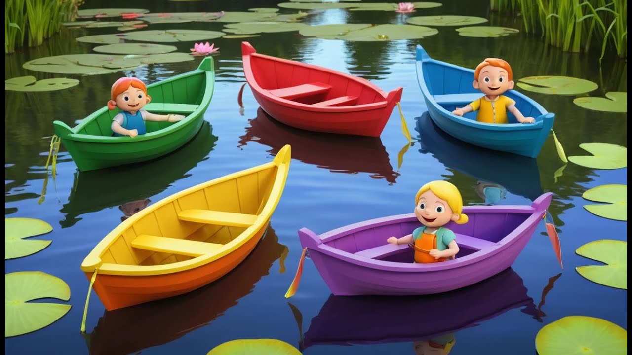 Six Little Toy Boats Float Float Float | Water Play Song & Nursery ...