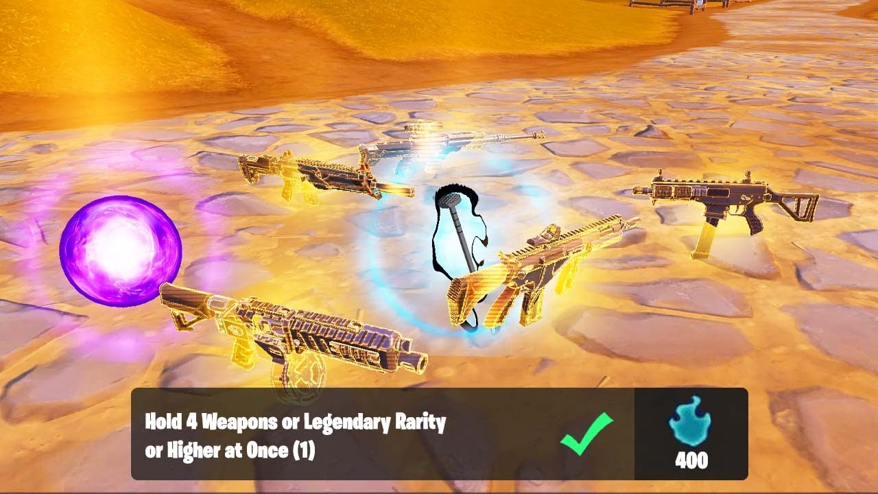 Hold 4 Weapons of Legendary Rarity or Higher at Once - Fortnite - YouTube