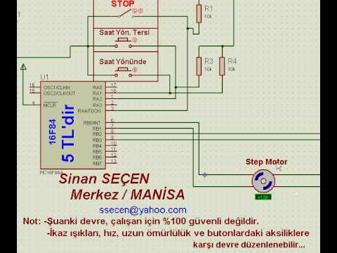 PIC 16F84 ile step motor kontrolü - YouTube