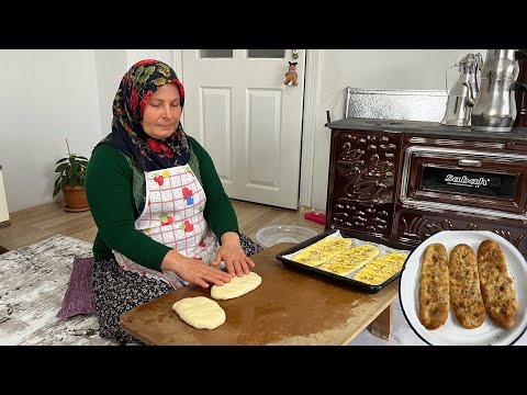Evde patatesi olan herkes bu tarifi yapabilir ‼️patates dolgulu pide tarifi - köyde soğuk bir gün