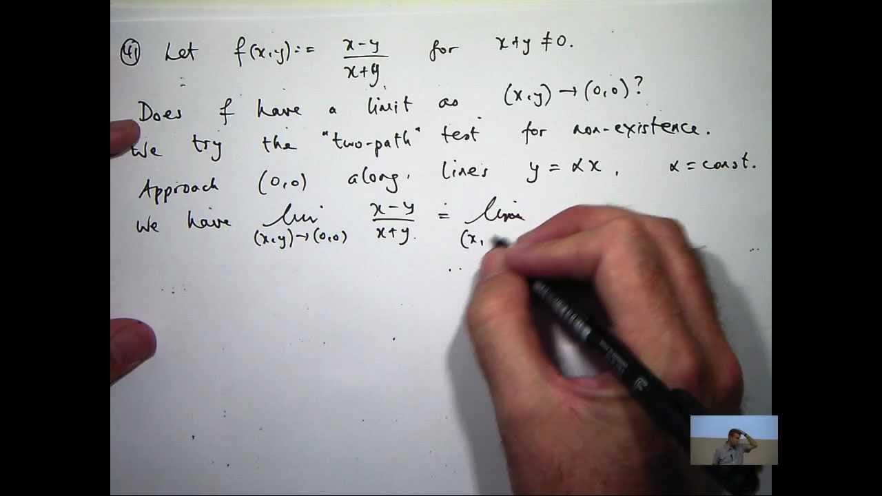 Limit doesn't exist 2 variables example - YouTube