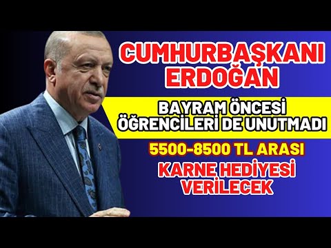 Cumhurbaşkanı öğrencileri de unutmadı! 5.500 TL ile 8500 TL arası karne hediyesi nakit destek veri