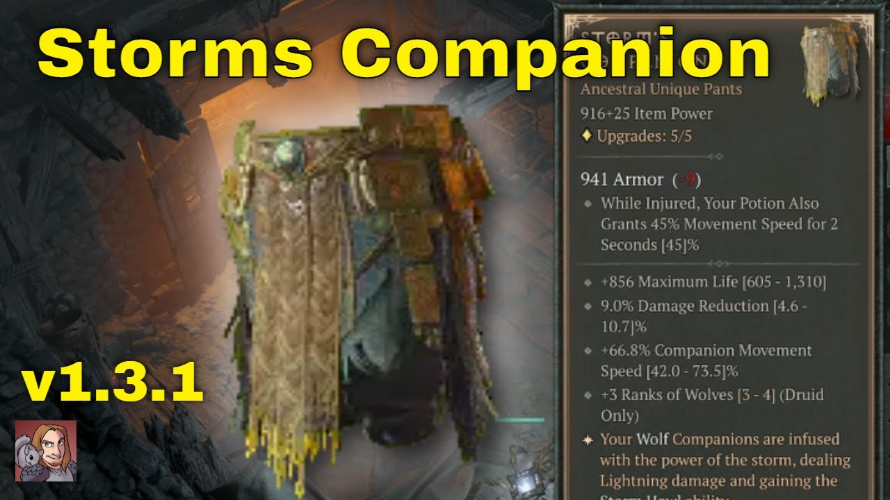 Diablo IV Unique Items - Storm's Companion (Druid Pants)[Patch 1.3.1 ...