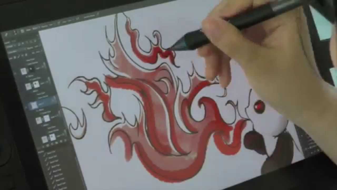 Drawing Fire Breathing Panda - YouTube