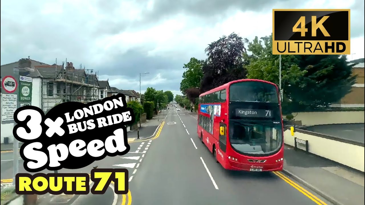 LONDON BUS RIDE 3x Speed, 71, Kingston to Chessington, Tour in Diorama ...