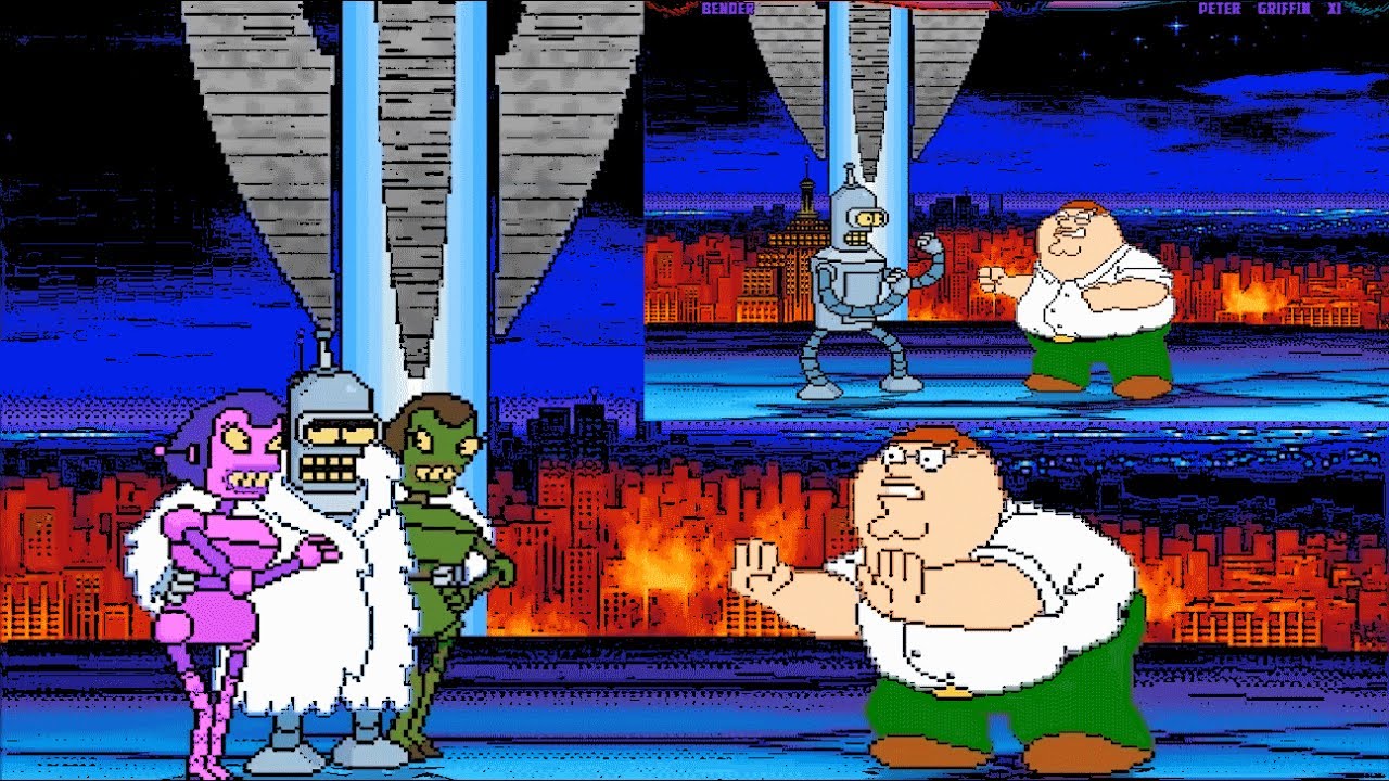 Mugen : Bender (Futurama) Vs Peter Griffin (Family Guy) (Request) - YouTube