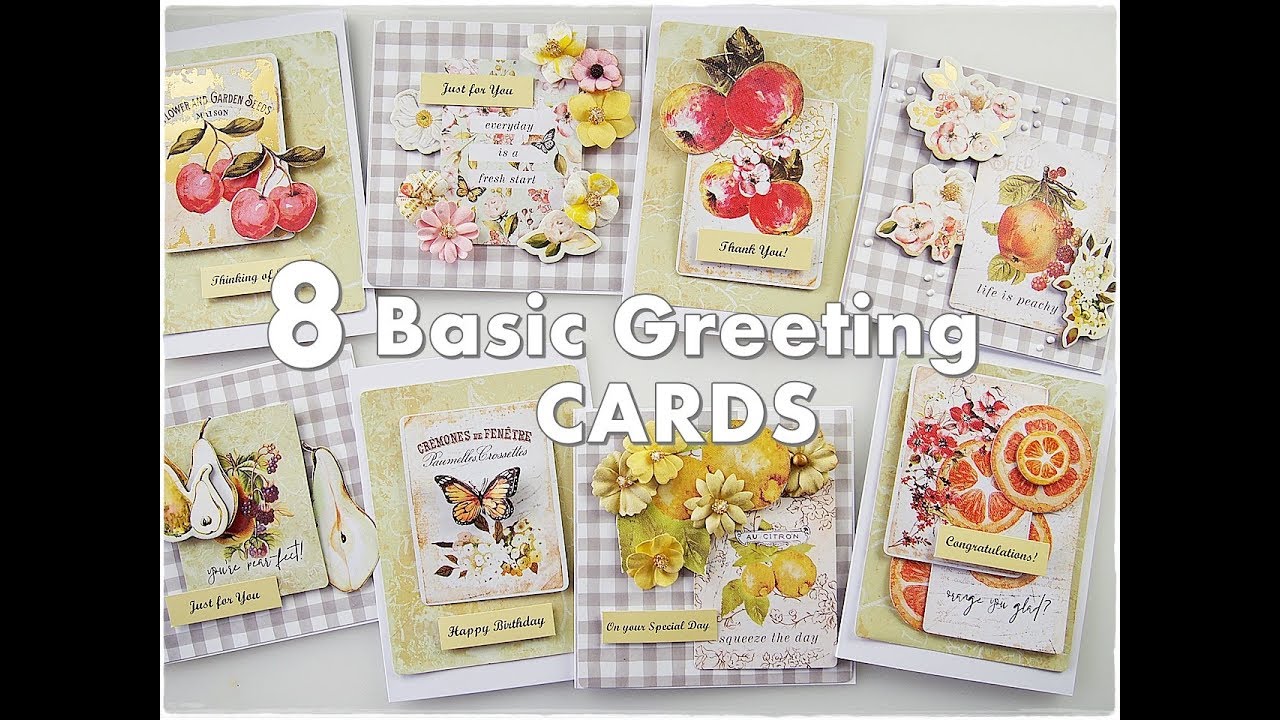 8 Basic Simple Easy Greeting Cards ♡ Maremi's Small Art ♡ - YouTube