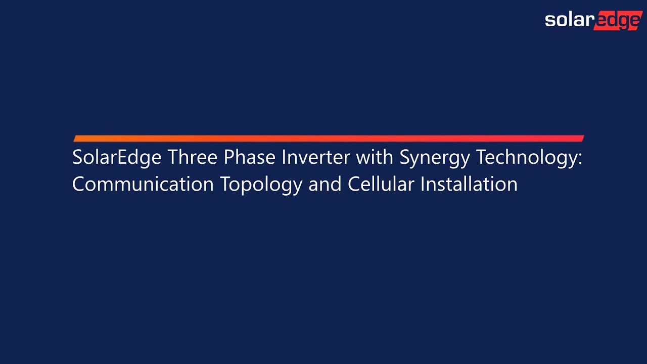 SolarEdge 3ph Inverter with Synergy Technology: Communication Topology ...