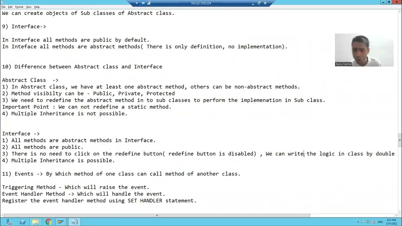 33 - ABAP OOPS - Difference between Abstract Class and Interfaces - YouTube