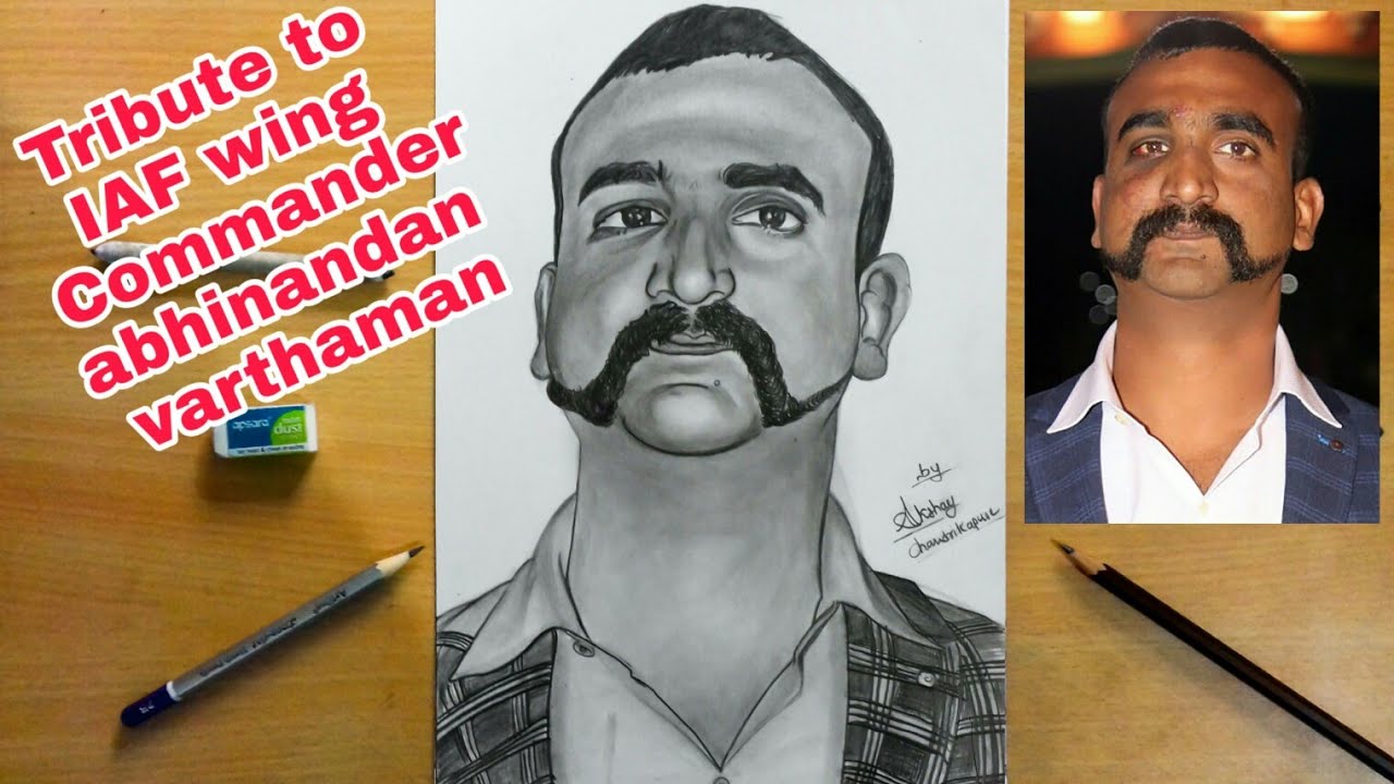 Drawing Abhinandan Varthaman | tribute to IAF wing commander abhinandan ...