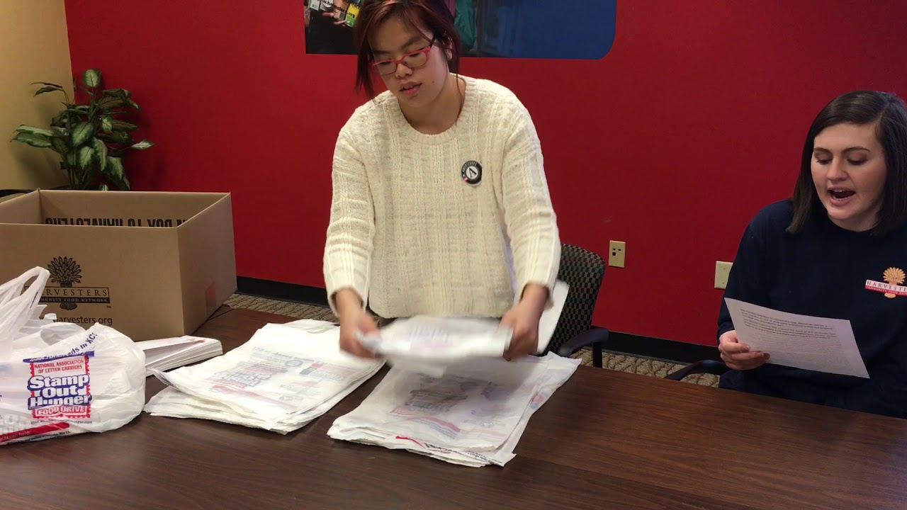 Stamp Out Hunger Bag Folding - YouTube