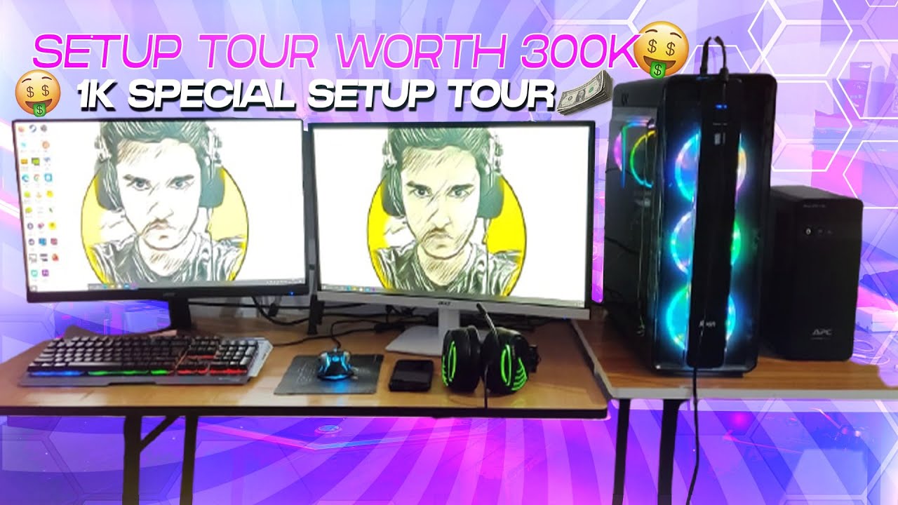 DUAL MONITOR SETUP TOUR || 300K WORTH SETUP || 1K SPECIAL - YouTube