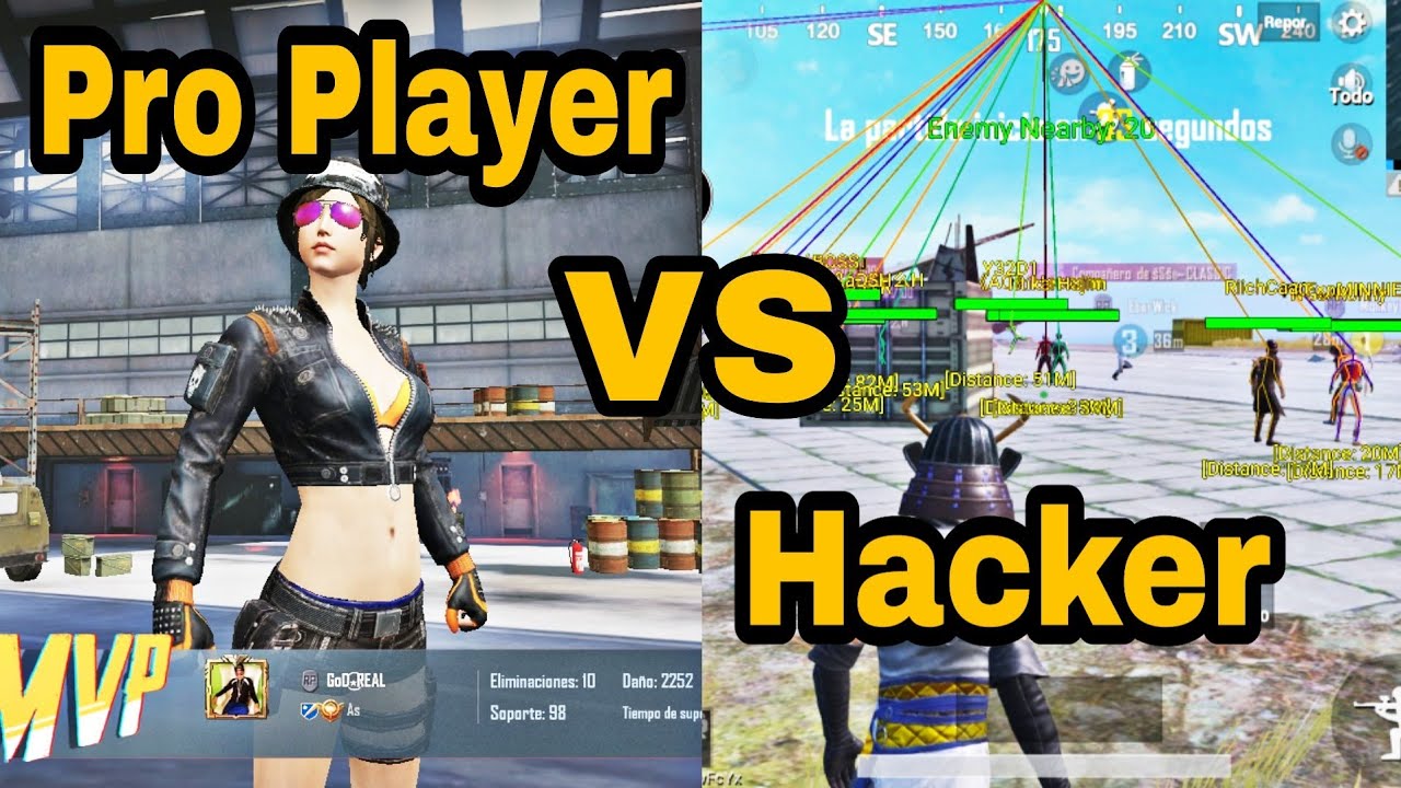 PRO PLAYER VS HACKER WALLHACK,NO RECOIL,RADAR,AIMBOT - YouTube