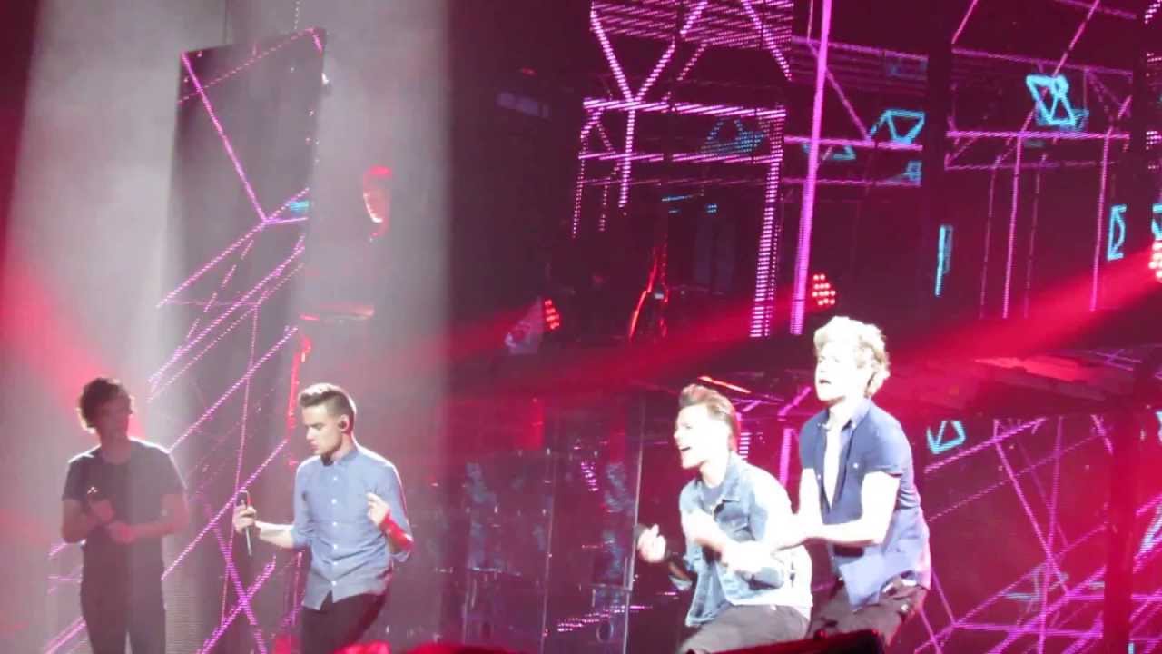 One Direction performing Kiss You at London's O2 Arena on April 5th ...