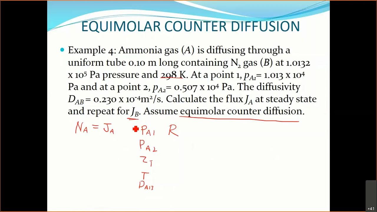 Equimolar counter diffusion Example 4 - YouTube