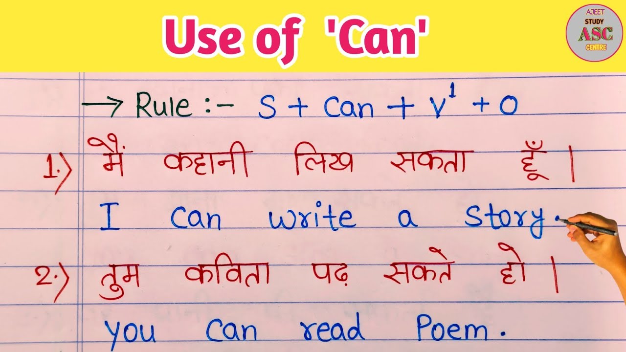 Learn Use of 'Can' | Can ka prayog | Can का प्रयोग सीखें | Translation ...