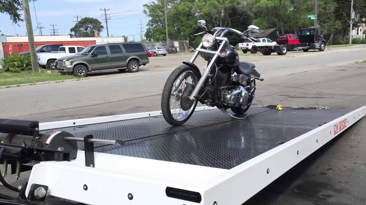 Low Loader Motorcycle Recovery made easy - YouTube