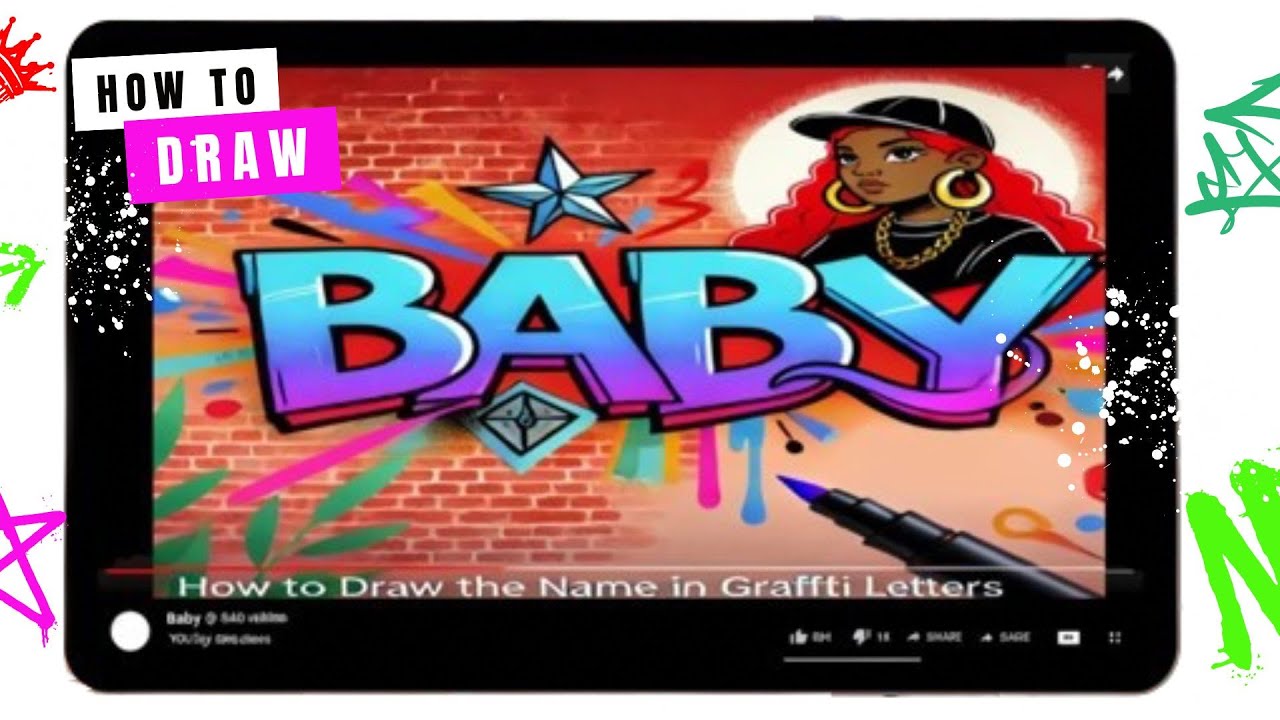 Graffiti Word Design- How to Draw the Name "BABY" in Graffiti Letters ...