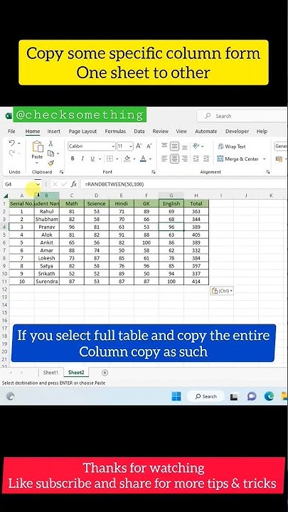 Excel Tips: How to Copy Specific Columns from One Sheet to Another | #shorts #excel - YouTube