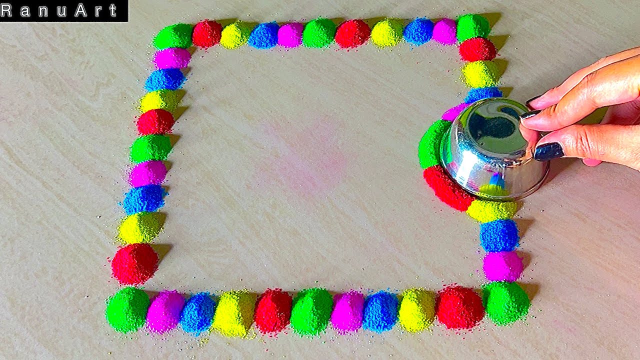 Festival Easy Rangoli|Simple Rangoli| Rangoli designs| Relaxing Video ...