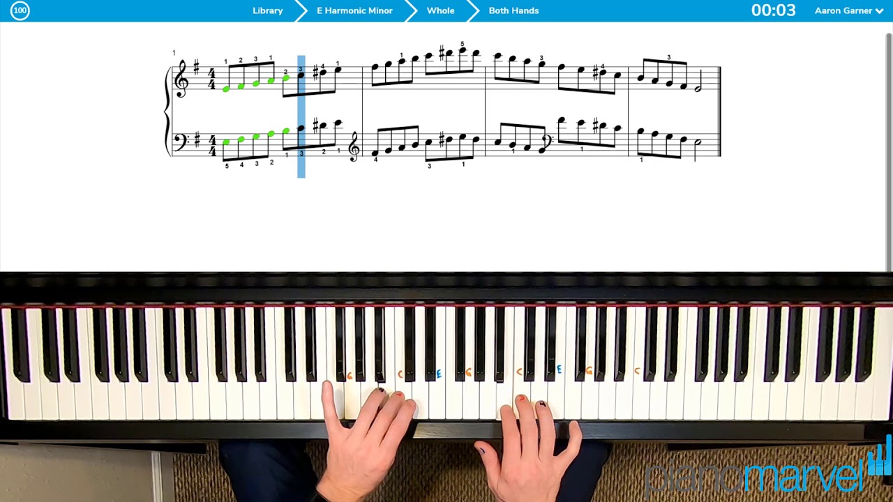 E Minor Scale 2 Octave - YouTube