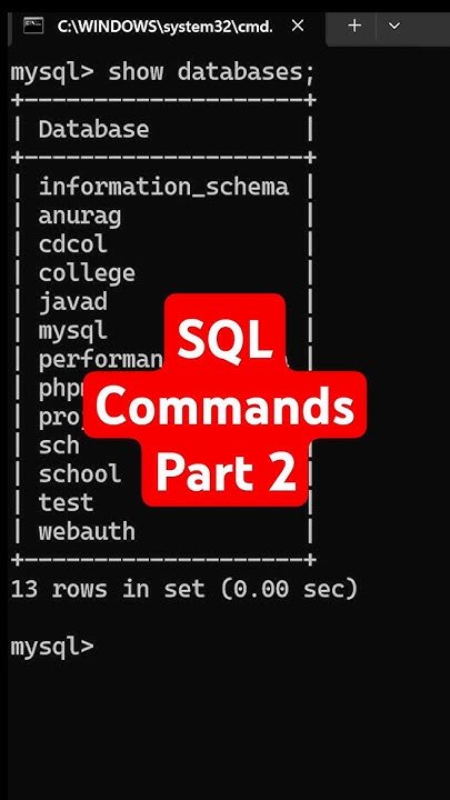 SQL Commands Part 2 #computer #sql #dbms #programming #training - YouTube