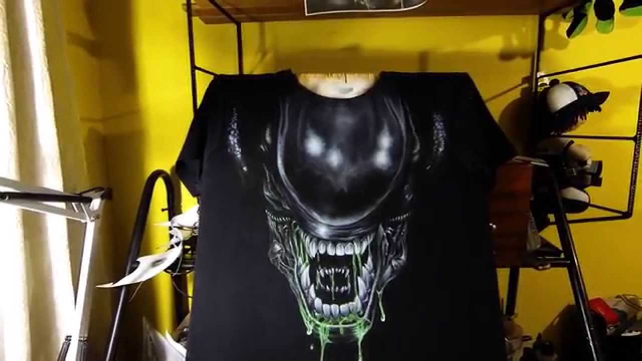 SPEED PAINTING AIRBRUSH OF ALIEN (AEROGRAFIA DE ALIEN) - YouTube
