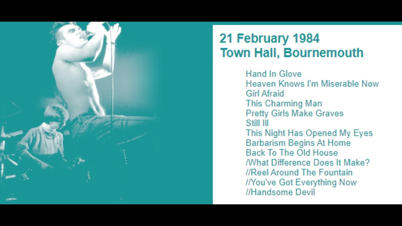 🎤 The Smiths - February 21, 1984 - Bournemouth, UK - YouTube