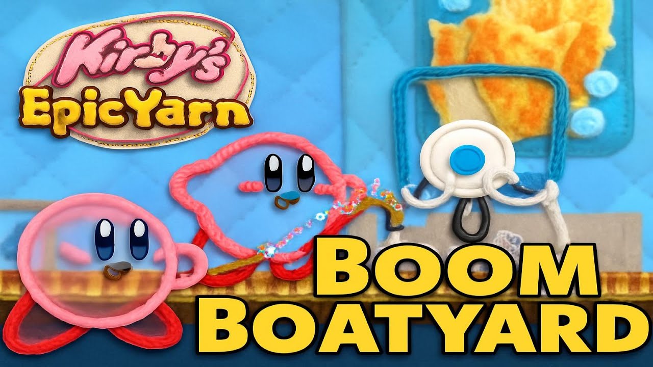 Boom Boatyard | Kirby's Epic Yarn | Walkthrough, No Commentary, 4K, Wii ...