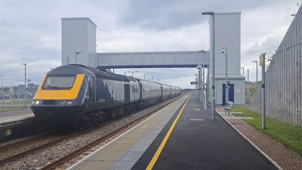 Train 1H49 from Aberdeen to Inverness with 43183 + 43127 at Inverness ...