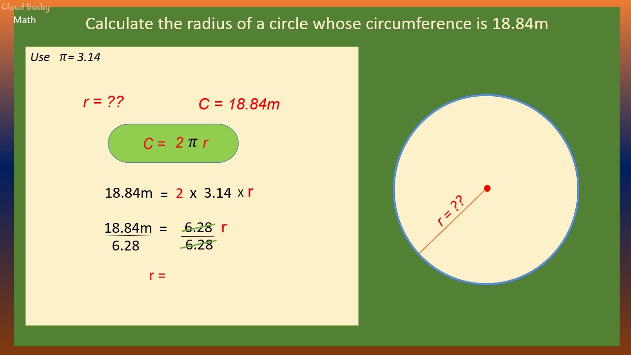 How to find Radius and Diameter given Circumference - YouTube