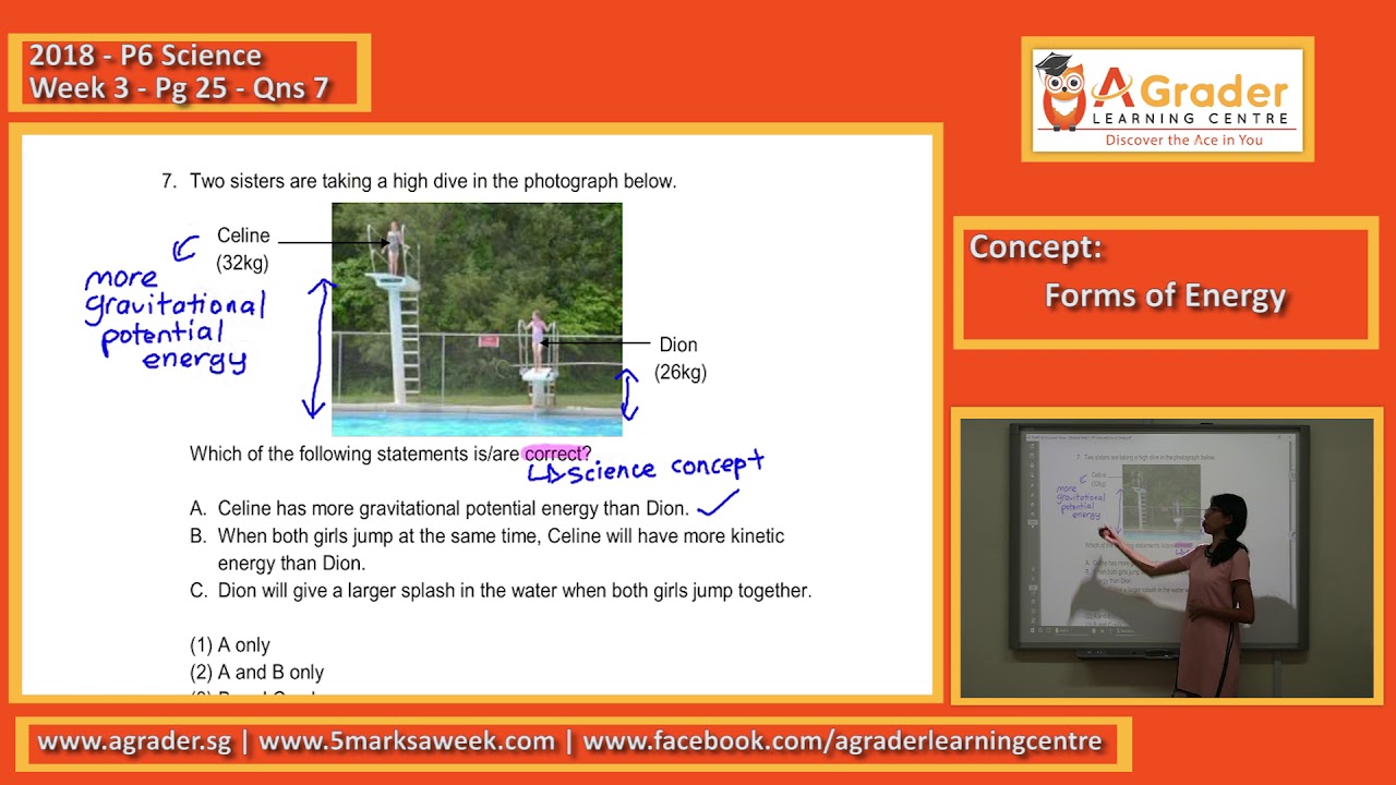 2018 - P6 Science - Week 3 - Pg 25 - Qns 7 (2 of 3 - Forms of energy ...
