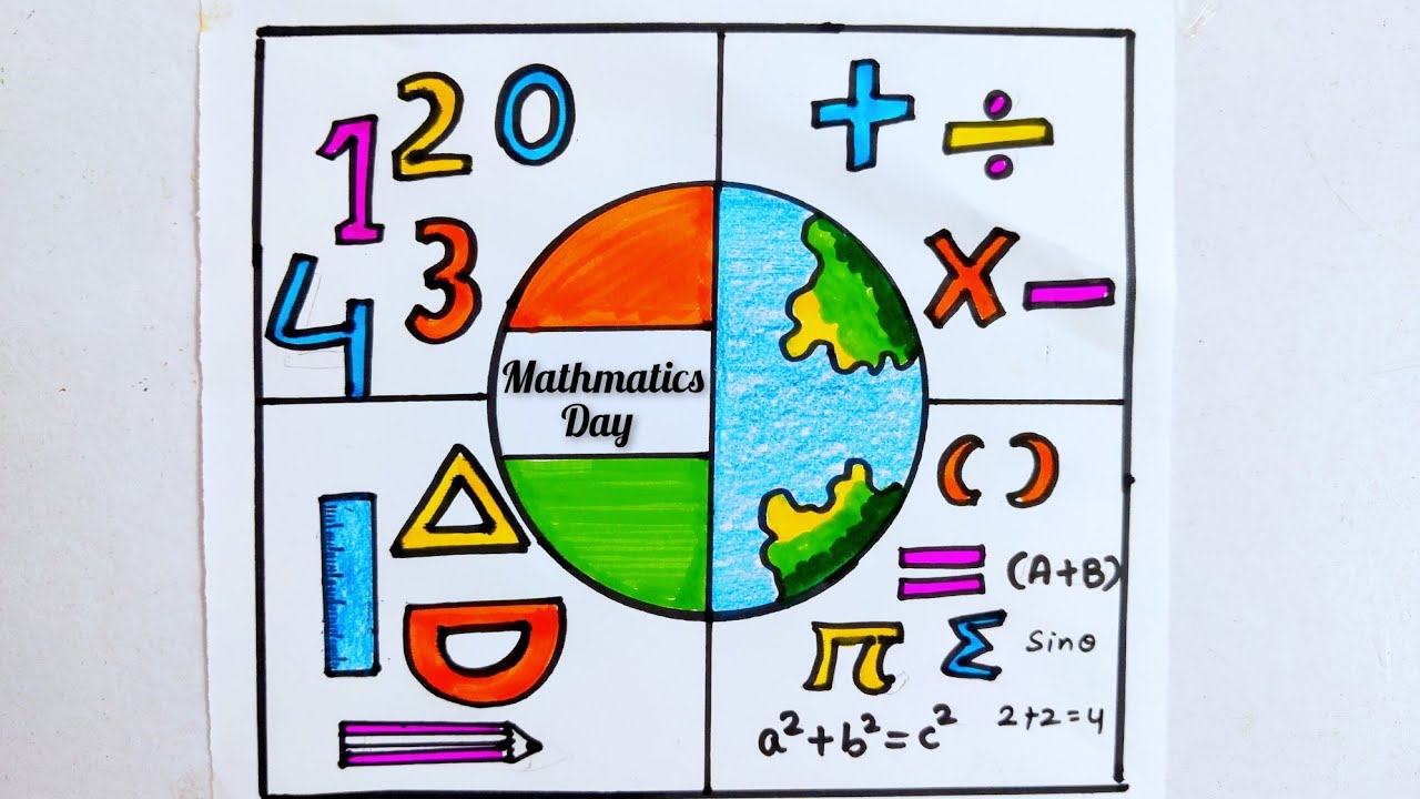 National mathmatics day poster drawing/national mathmatics day drawing ...