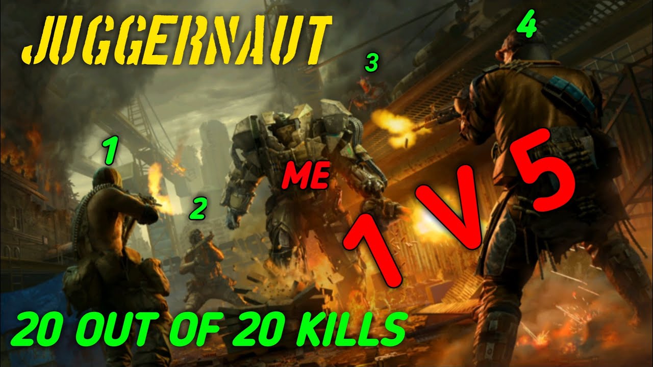 Juggernaut vs 5 one of the best game play 1 V 5.... 20 out of 20 Kills ...