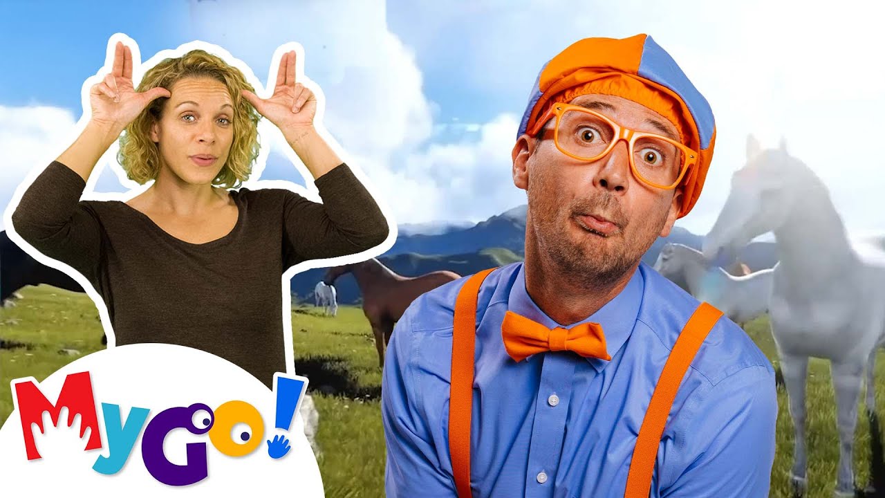 Horses Don't Stop, They Keep Going | Blippi | MyGo! Sign Language for ...