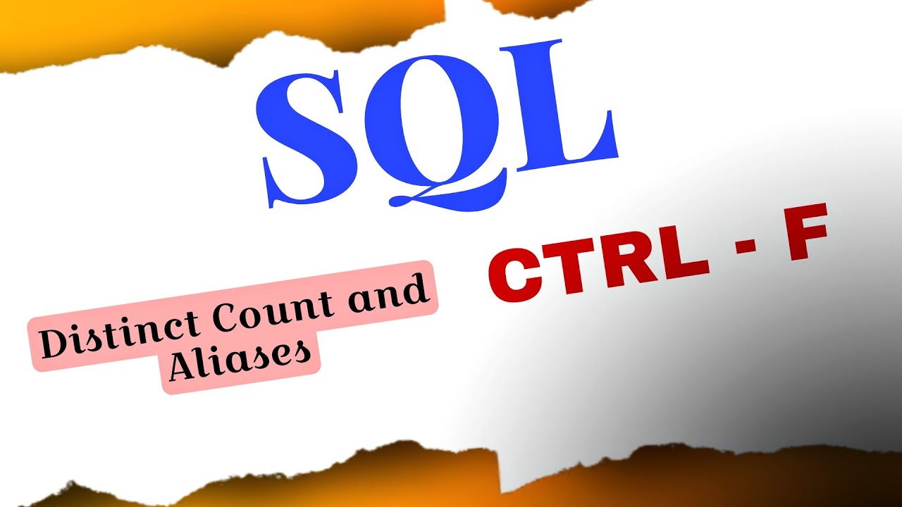 Distinct Count and Aliases in SQL ||SQL Tutorial for Beginners in Tamil ...