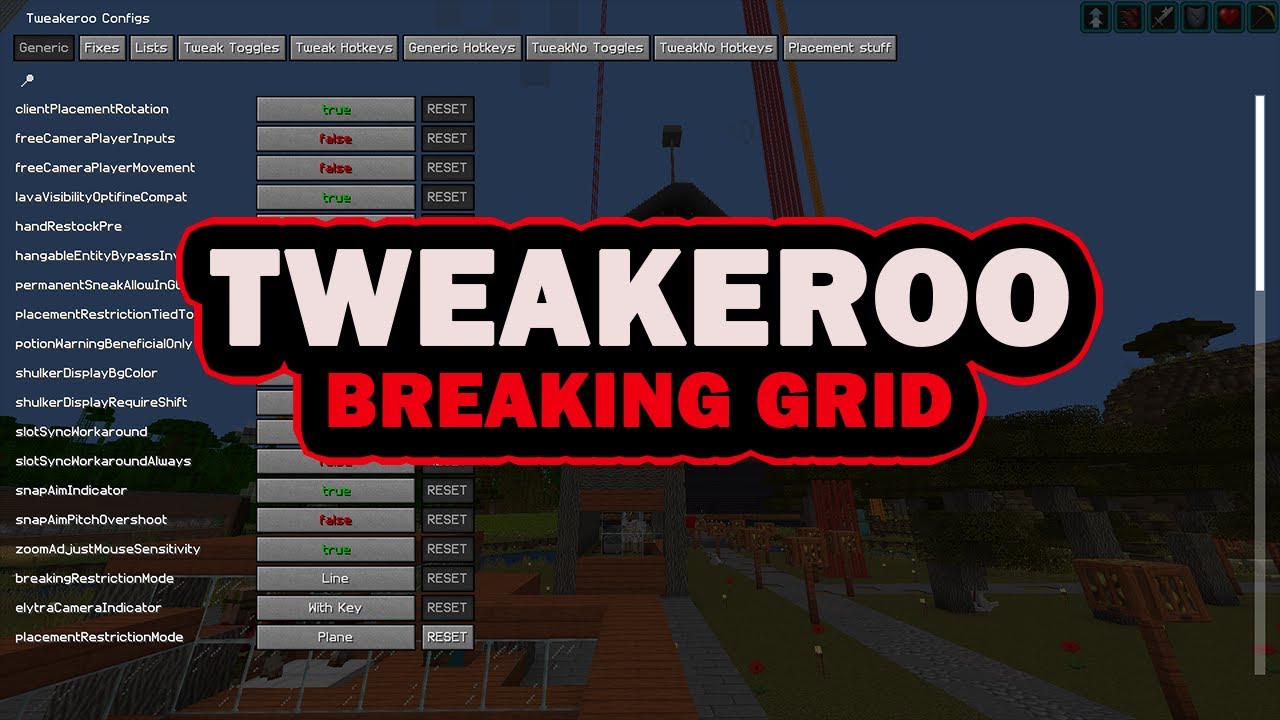 Tweakeroo Breaking Grid - Minecraft Mod Tutorial - YouTube